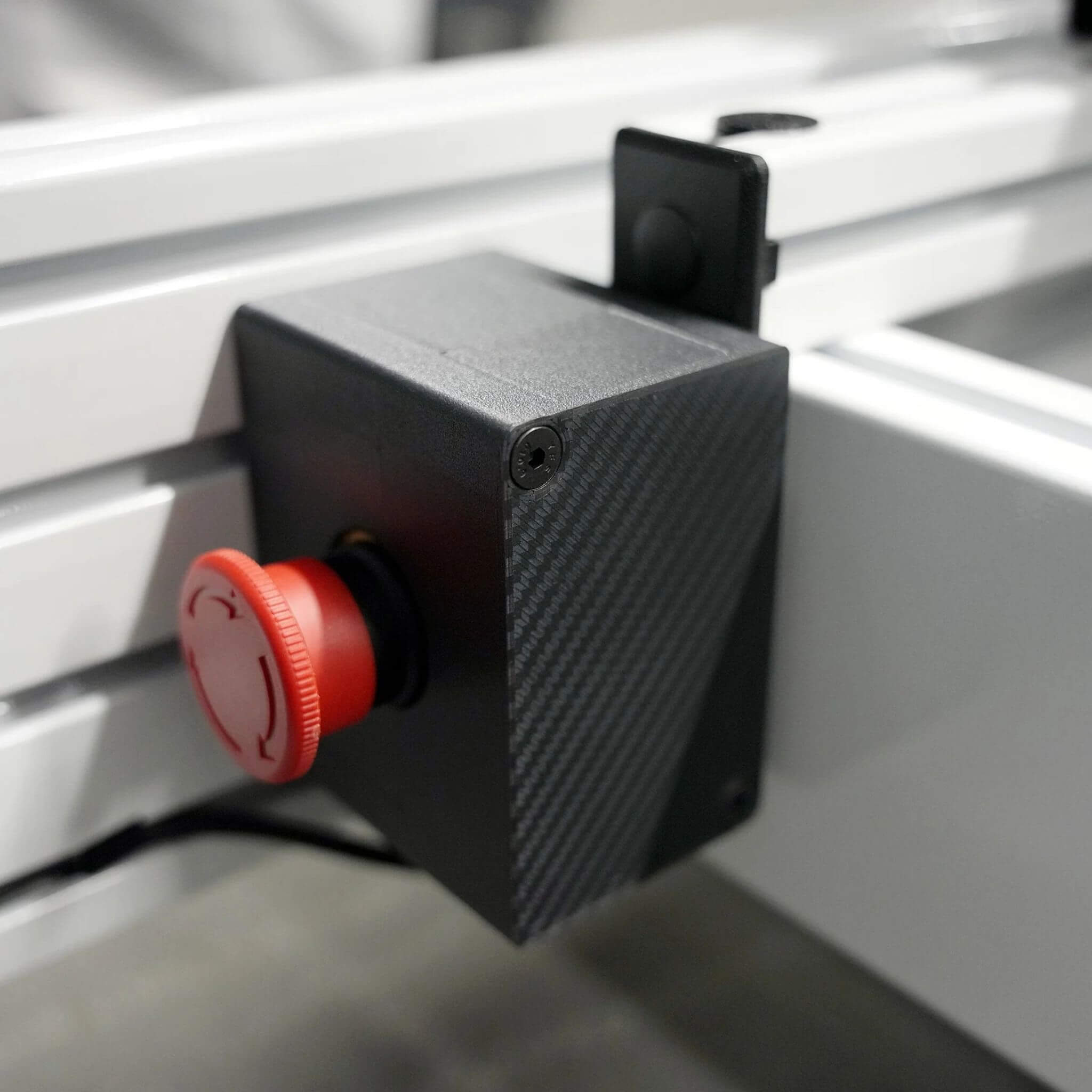 Simucube E-Stop Cover – Carbon Fiber 3D Print for Sim Racing – TruSimPlay
